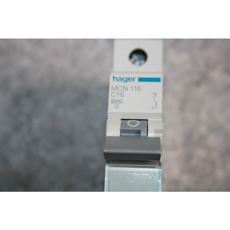 Hager Leistungsschalter 16A 1 polig MCN 116 C 16 Neuwertig #W1424-101